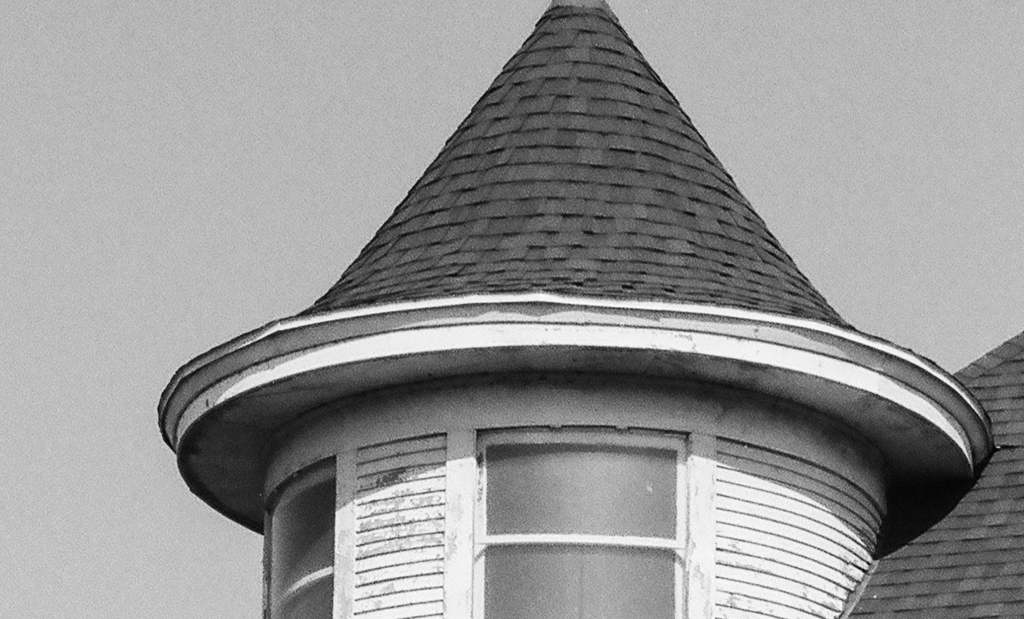 Historic House in a Small Midwestern Town - Black and White Photograph ...